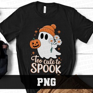 Too Cute to Spook Png, Ghost Daisy Png, Halloween Flowers Png ...