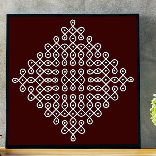 Set of 3 Kolam Art Print Pulli Kolam Digital Minimal Art | Etsy India