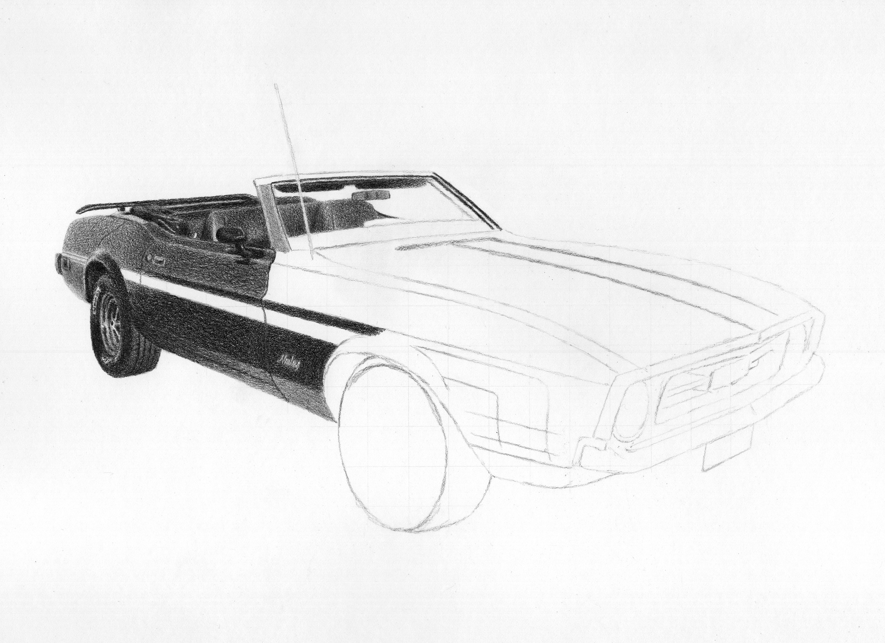 Ford Mustang Pencil Drawing Car Pencil Drawing. - Etsy