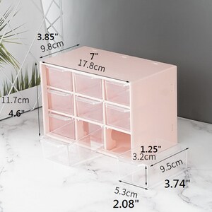 2 Small Plastic Desktop Storage Box 9 Drawer Craft Cabinet - Etsy