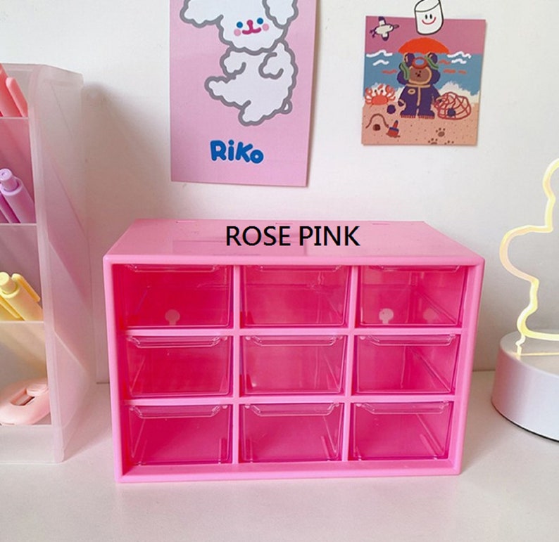 2 Small Plastic Desktop Storage Box 9 Drawer Craft Cabinet | Etsy