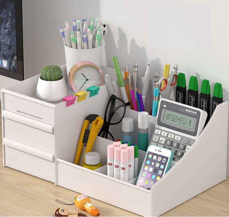 Desktop Storage Box Stationery Organizer Box Office Supplie - Etsy