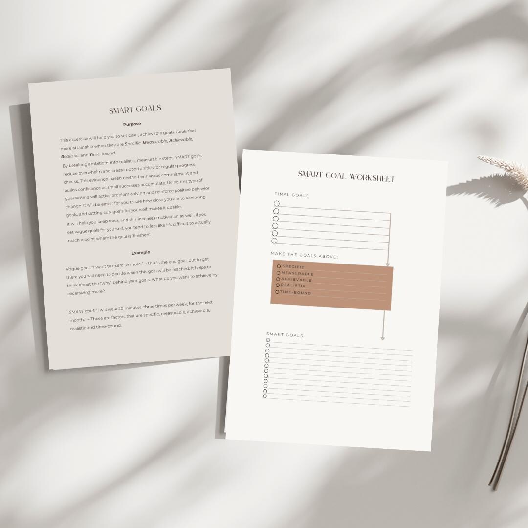 CBT SMART Goals Worksheet – Printable Mental Health Exercises (PDF) - Etsy