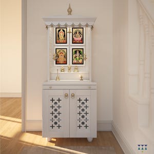 Gaurya - Ethnic Indian Pooja Mandir for Home | Wooden Temple, Brass ...