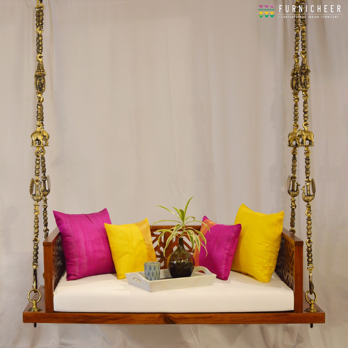 Solid wood handcrafted indian traditional swing with carved | Etsy