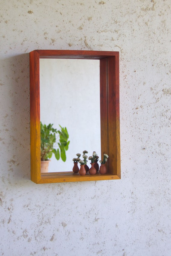 Wall Shelf Niche Mirror Medium Tuscan Yellow and Tangerine - Etsy