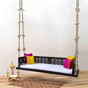 Solid Wood Swing / Jhula for Living Spaces With Armrest & Finished With ...