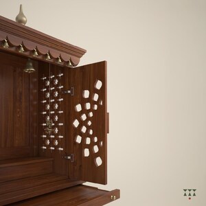 Gaurya - Ethnic Indian Pooja Mandir for Home | Wooden Temple With Doors ...