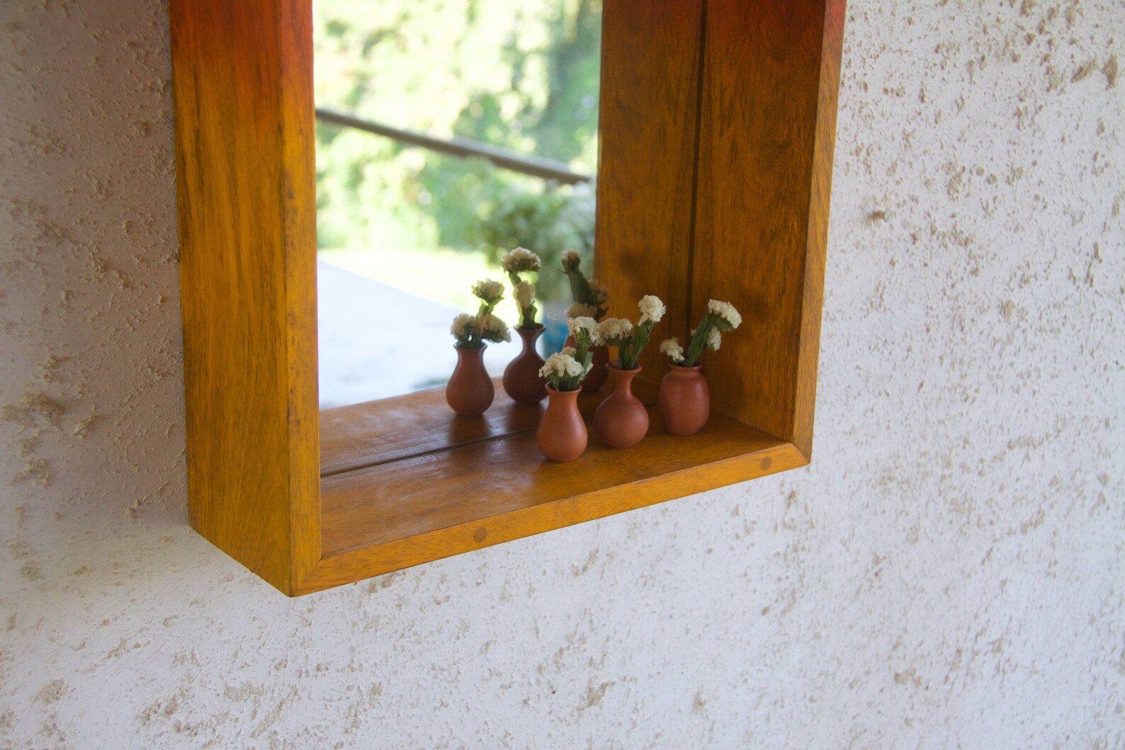Wall Shelf Niche Mirror Medium Tuscan Yellow and Tangerine | Etsy
