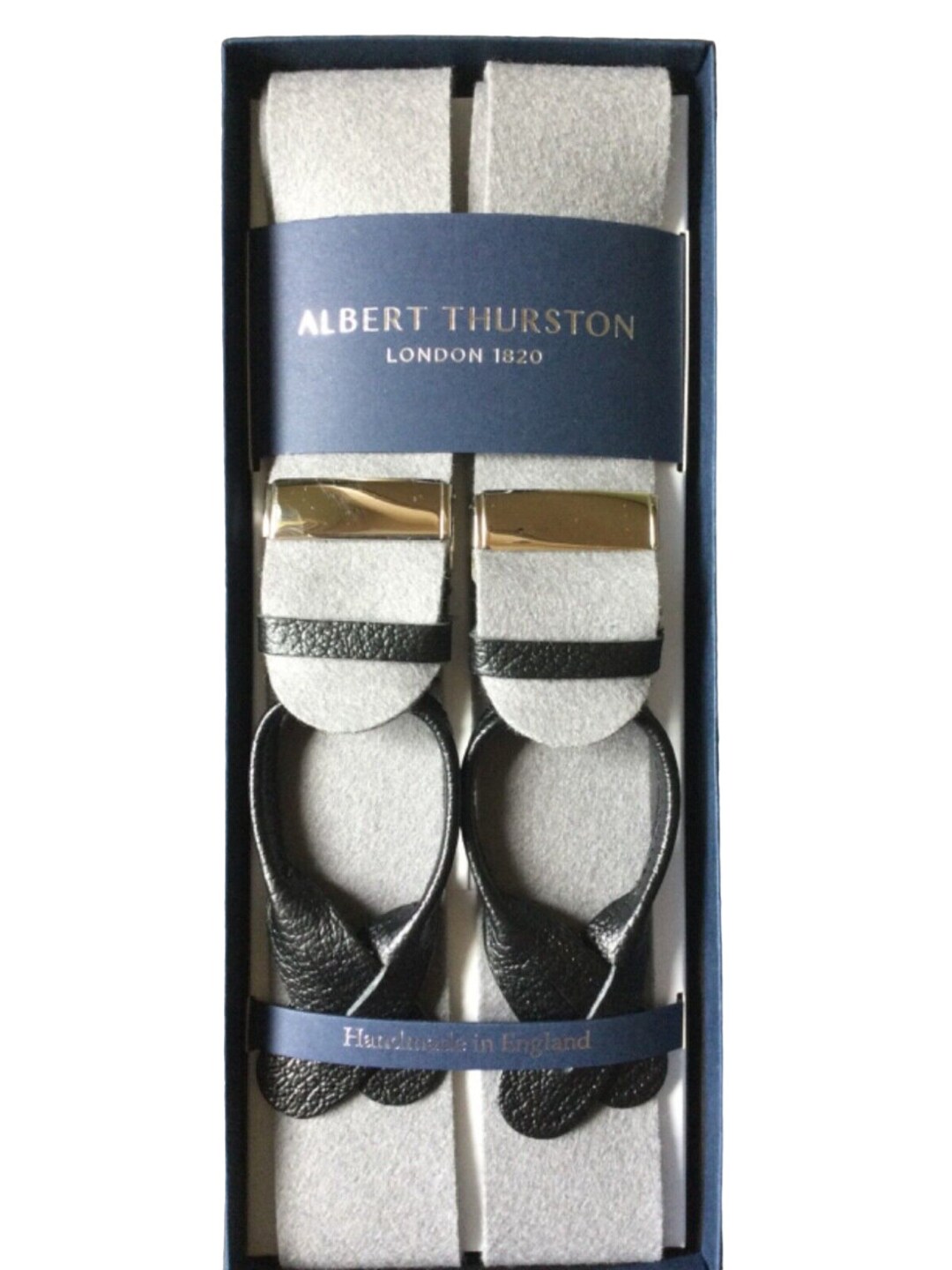 Albert Thurston Grey Box Cloth Black Goat Print Leather End Braces - Etsy