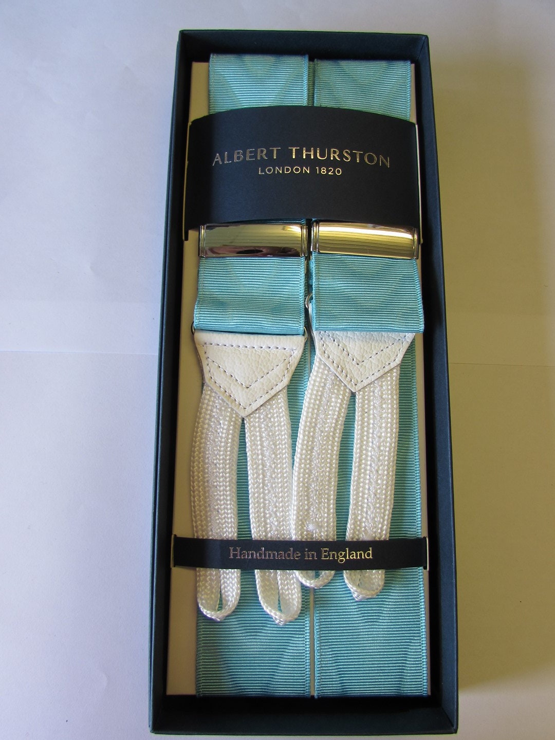 Albert Thurston Moire Aqua Rigid Braid End Braces - Etsy