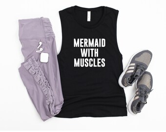 Workout Shirts Workout Tanks for Women Mermaid Shirt | Etsy