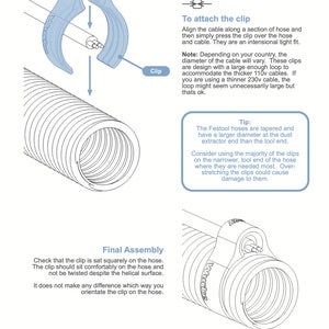 8x Helical D36 Hose Clips for Festool CTL, CTM, Dust Extractor Hoses ...