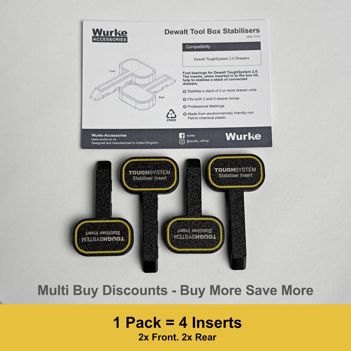 Anti-wobble Stack Stabiliser Inserts for Dewalt Toughsystem 2.0 Tool ...