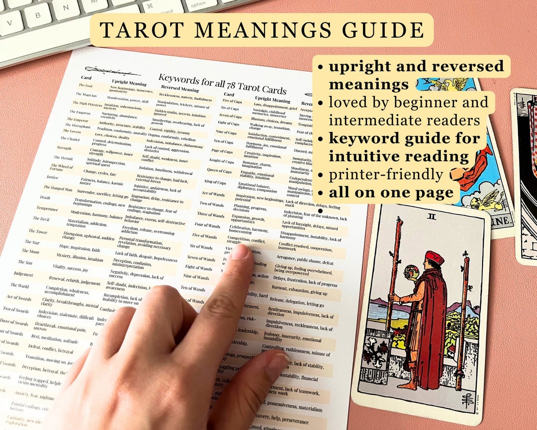 Tarot Meanings Guide, Upright & Reversed, Rider Waite Deck (digital ...