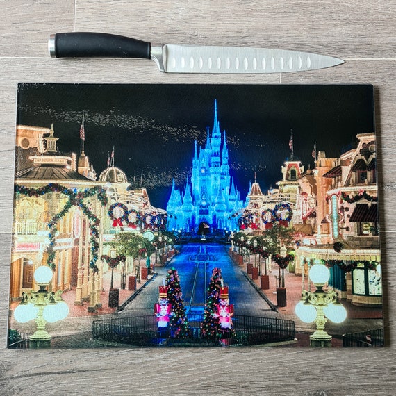 Disney Chopping Board Magic Kingdom at Christmas Chopping - Etsy