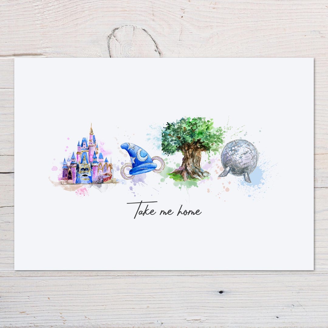Personalised Disney World Wall Art for Disney Home, Disney Wall Print ...