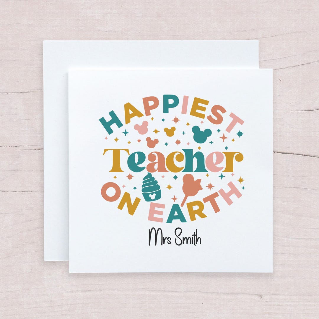 Personalised Disney Teacher Card for End of Term Gift, Mickey Mouse ...