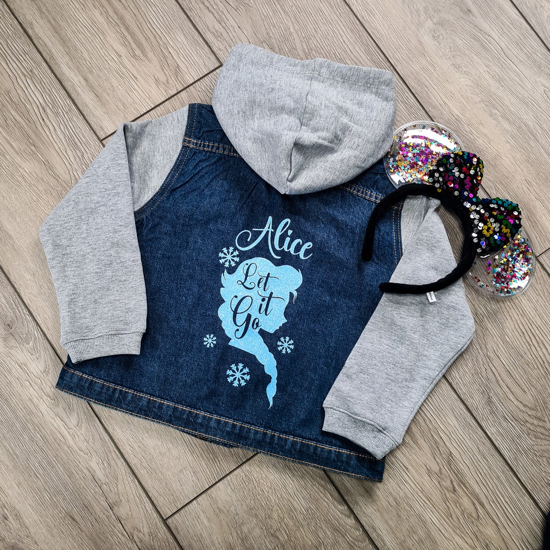 Elsa Denim Jacket for Girls Frozen Denim Jacket for Kids Hooded ...