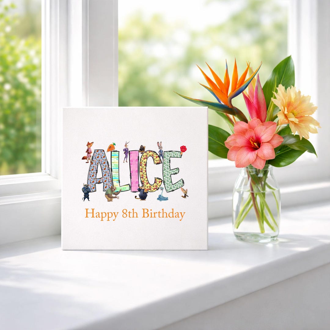 Personalised Zootropolis Name Birthday Card, Disney Zootopia Doodle ...