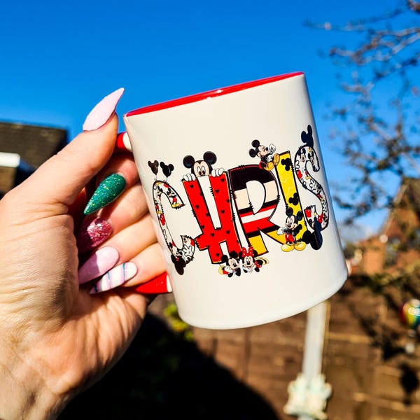Red Mickey Mouse Mug - Etsy UK
