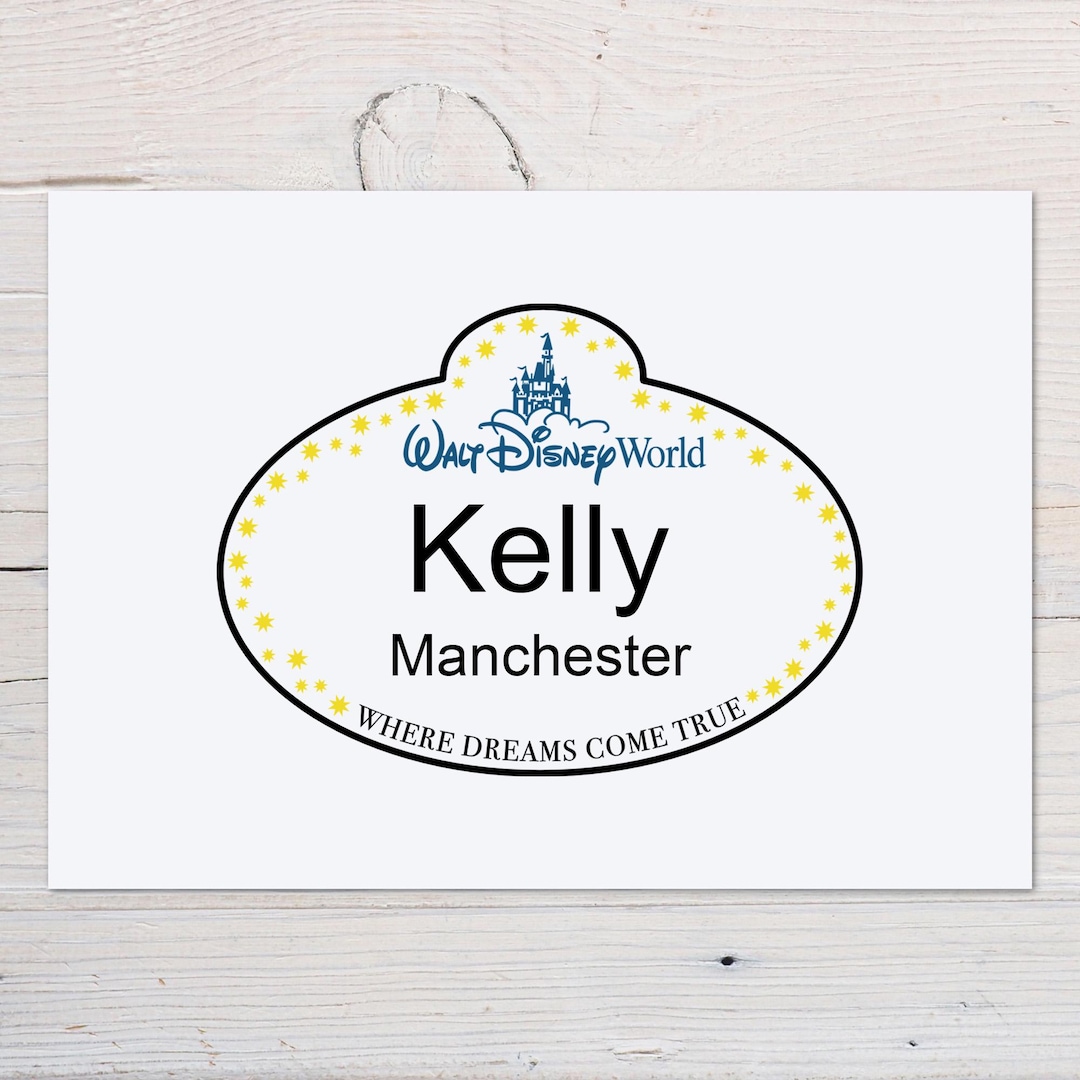Personalised Disney Name Tag Wall Art, Disney Inspired Home Decor ...