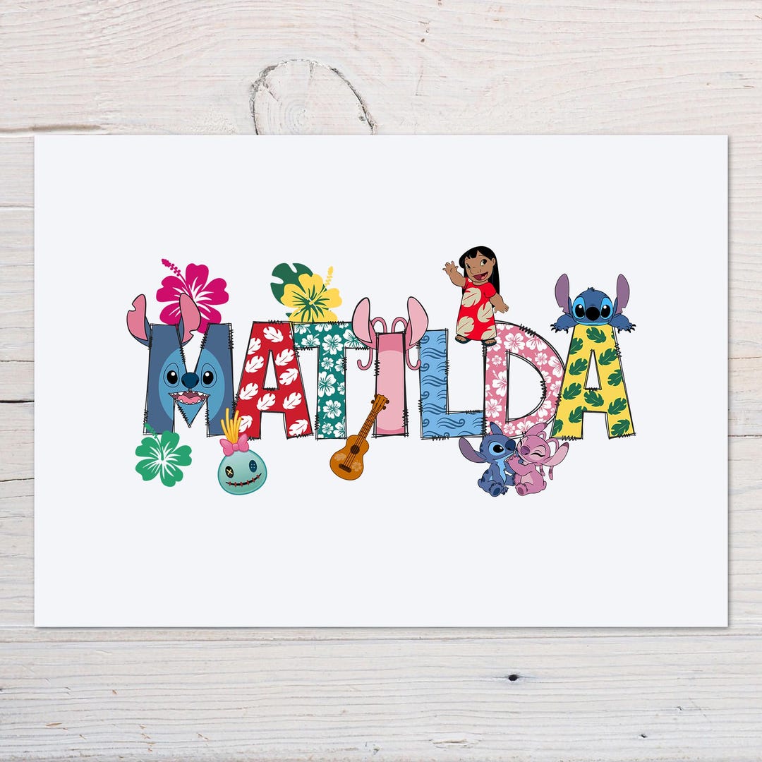Personalised Stitch Name Print, Disney Inspired Kids Decor - Etsy