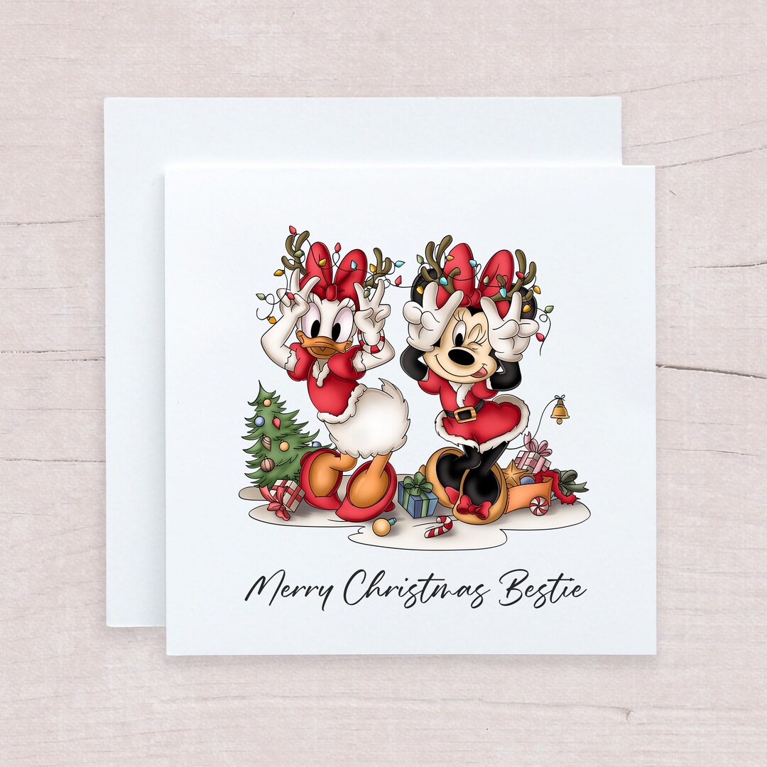 Personalised Minnie Mouse Christmas Card for Disney Fan, Daisy Duck ...