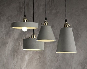 Concrete Pendant Light | Etsy