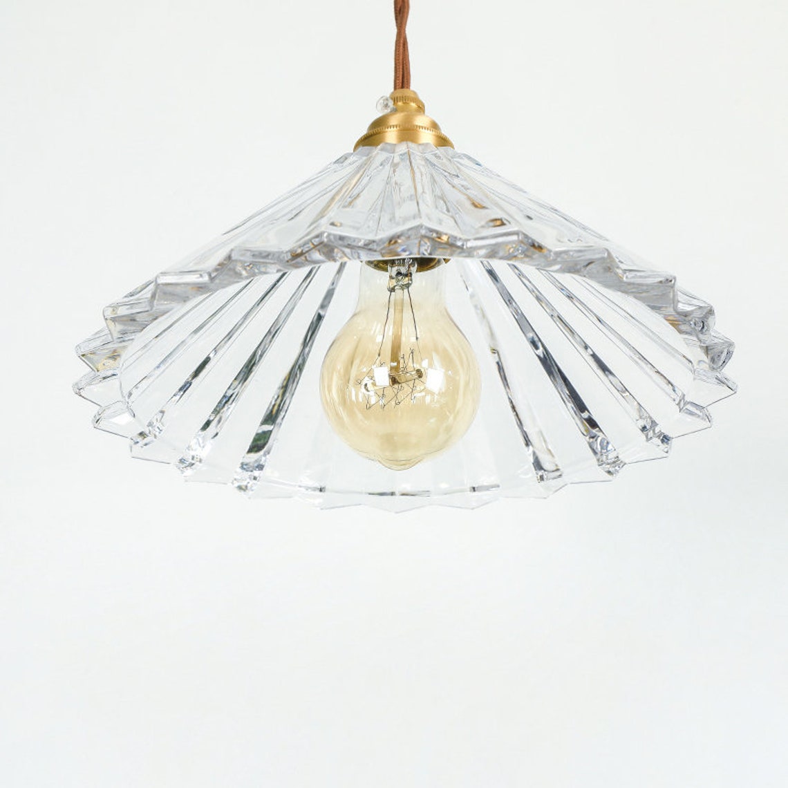 Clear Glass Pendant Light Fluted Ceiling Pendant Lighting - Etsy