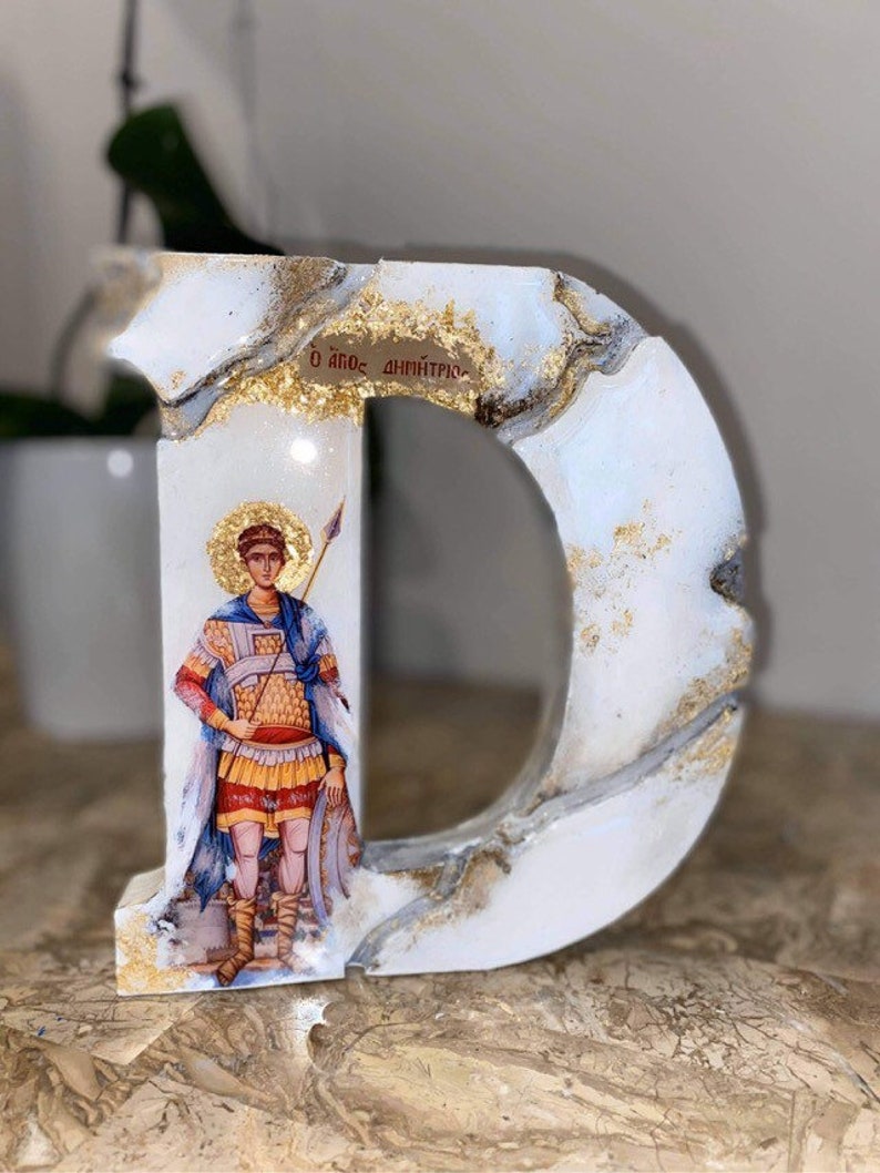 Religious Icon Letter Art Custom Letter and Saint Nativity | Etsy