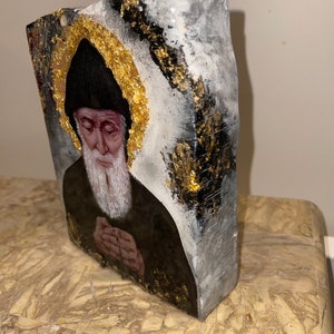 Religious Icons Saint Charbel Art Handmade 1 off Piece Orthodox ...