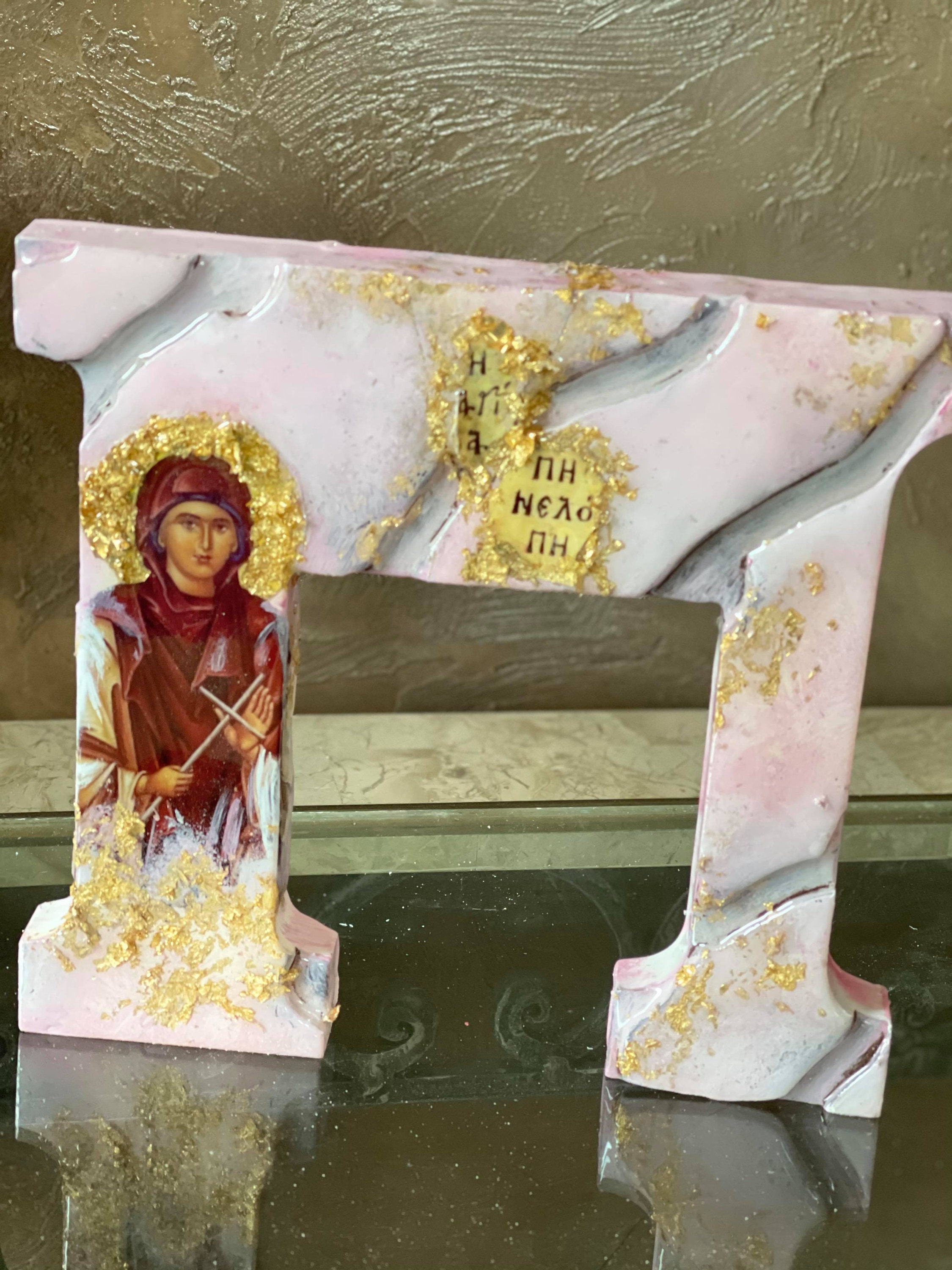 Religious Icon Saint Penelope GREEK Letter P Free Standing Orthodox ...