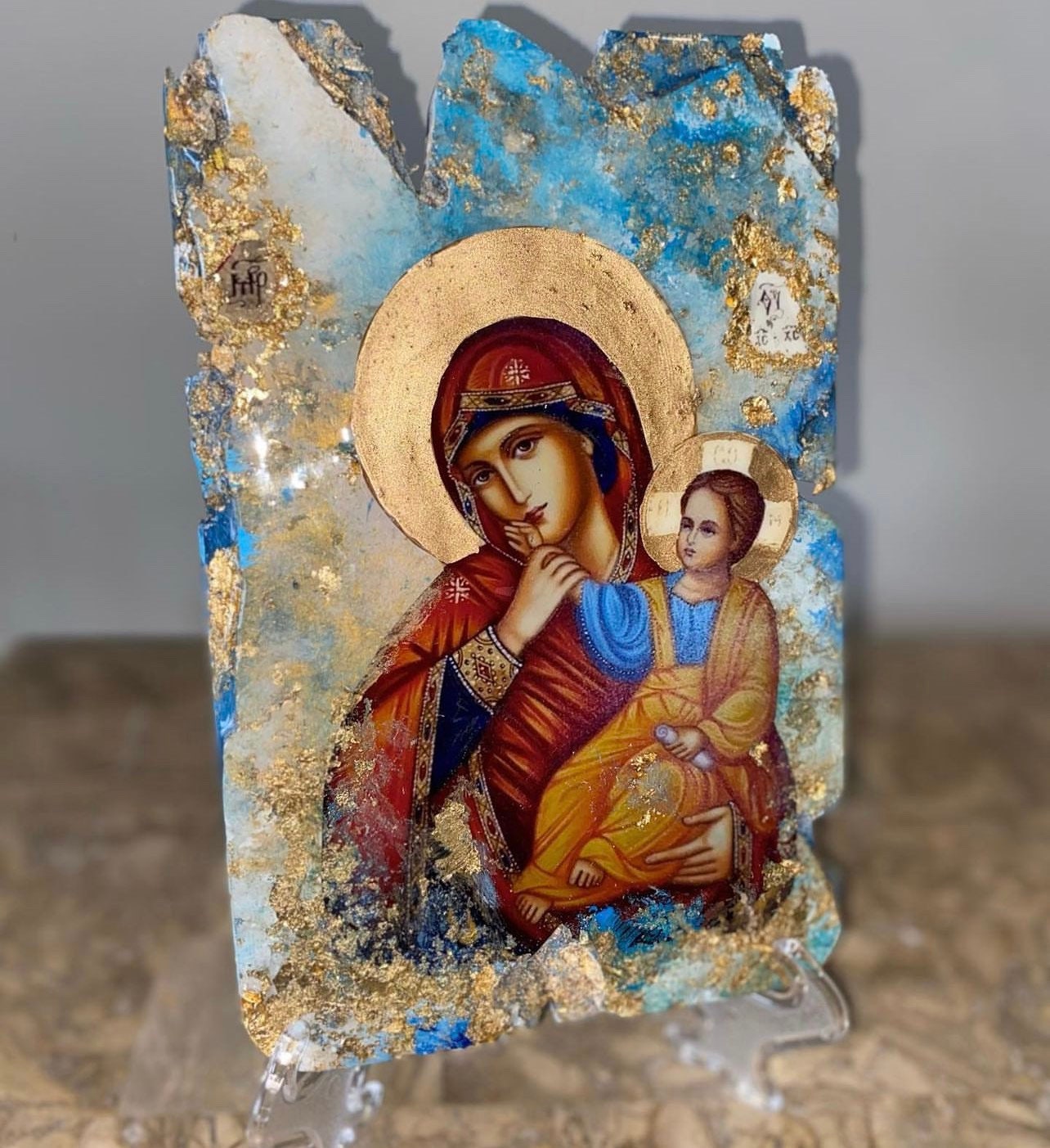 3d Religious Icons Mother Mary Jesus Christ Icon Art Handmade 1 off ...