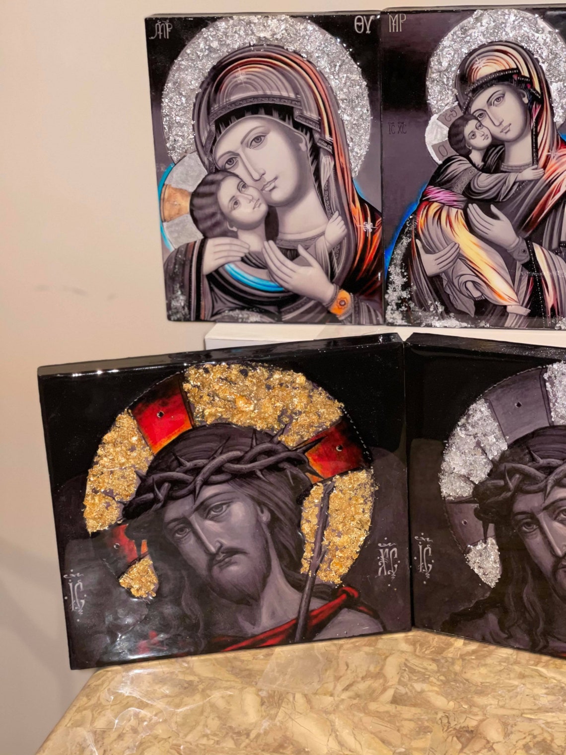 Religious Icon Jesus Christ Modern Contemporary Black and - Etsy