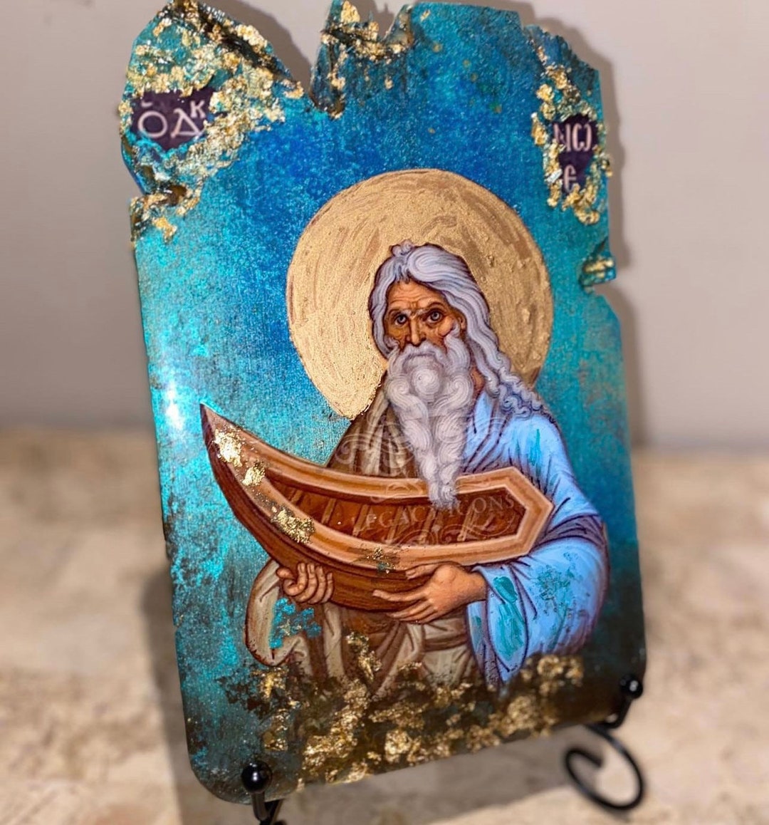 Religious Icons Saint Noah Art Handmade 1 off Piece Orthodox Catholic ...