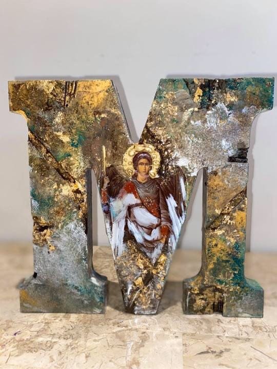 Religious Icon Letter Art Custom Letter and Saint Nativity | Etsy