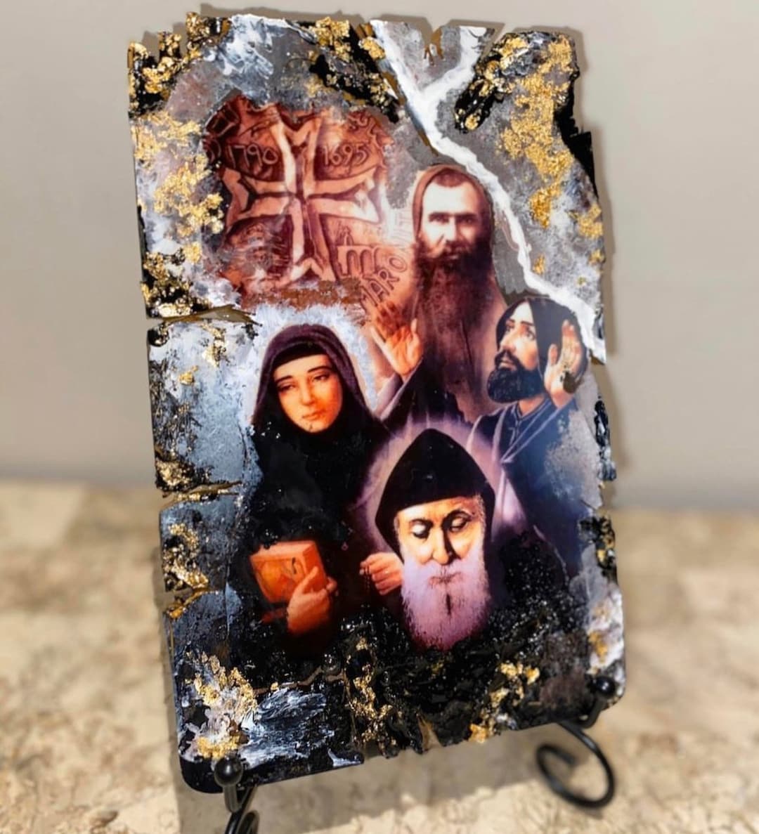 Religious Icons Maronite Saints Saint Charbel Art Handmade 1 off Piece ...