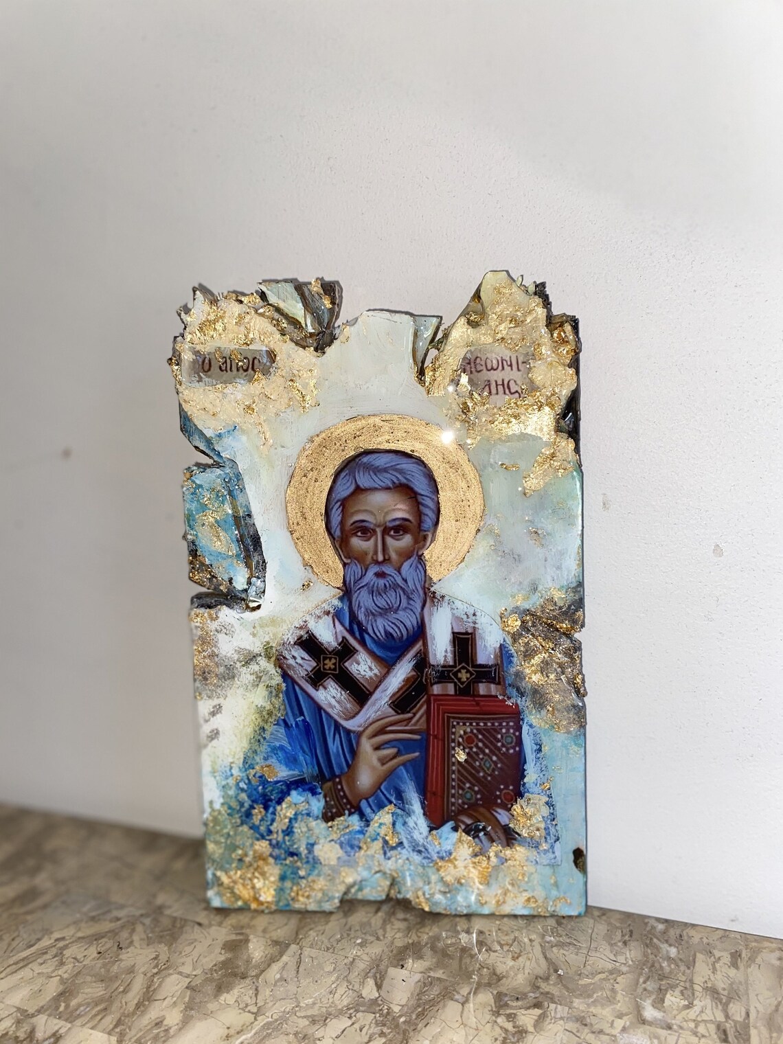 Saint Leonidas Religious Handmade Icon Art - Only 1 off - Original ...