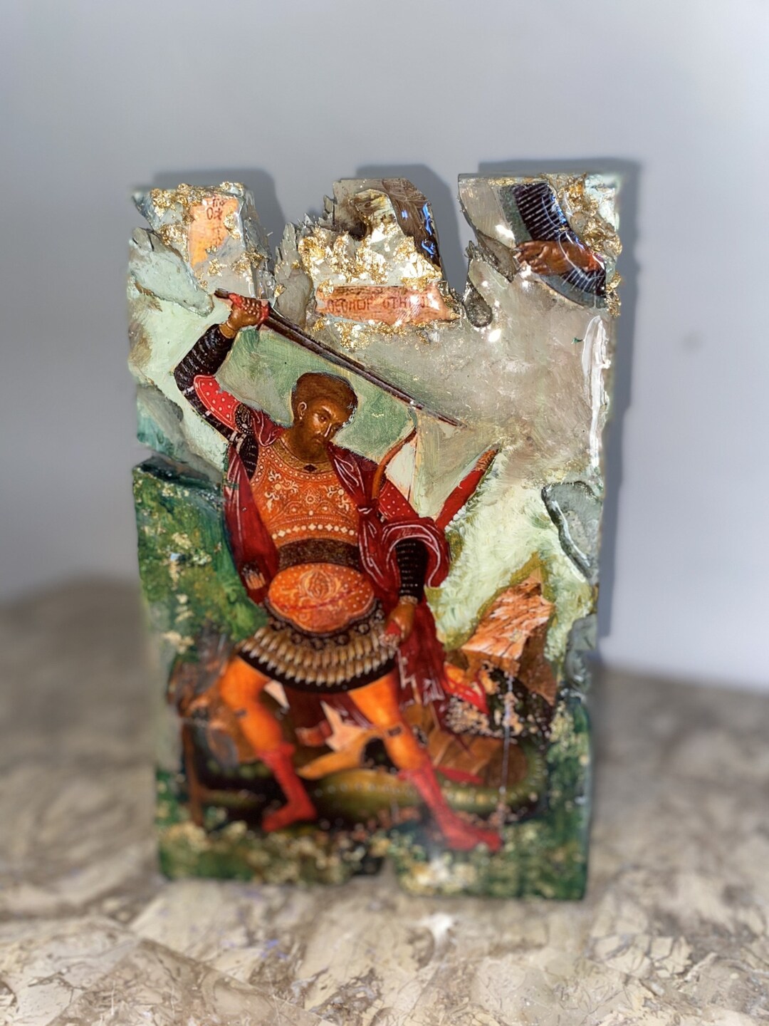 Saint Theodore Religious Handmade Icon Art - Only 1 off - Original ...