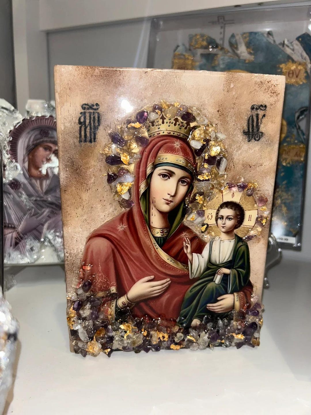 3d Religious Icon Mother Mary Icon Art Handmade 1 off Piece Orthodox ...