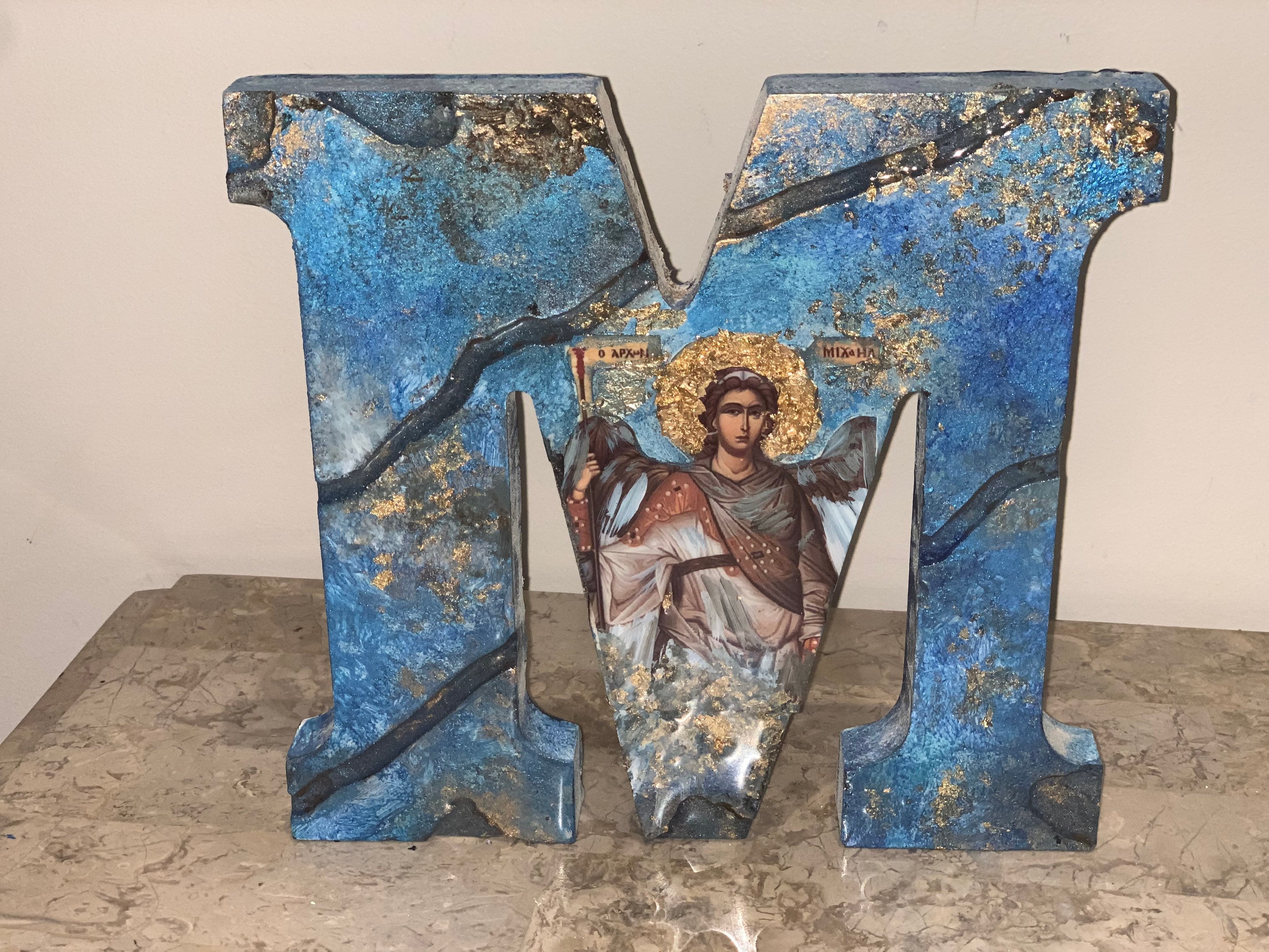 Religious Icon Letter Art Custom Letter and Saint Nativity | Etsy
