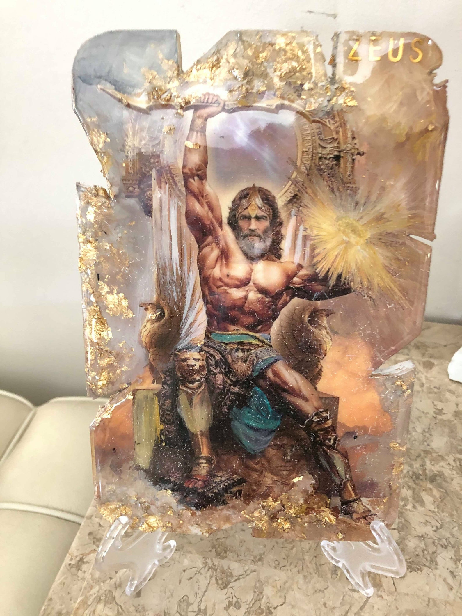 Zeus Greek God Mythology Icon Art Handmade 1 off Piece - Etsy