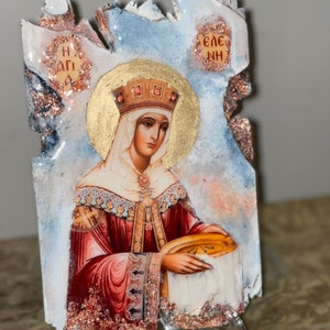 Iconos religiosos Saint Eleni arte hecho a mano 1 pieza ortodoxa ...