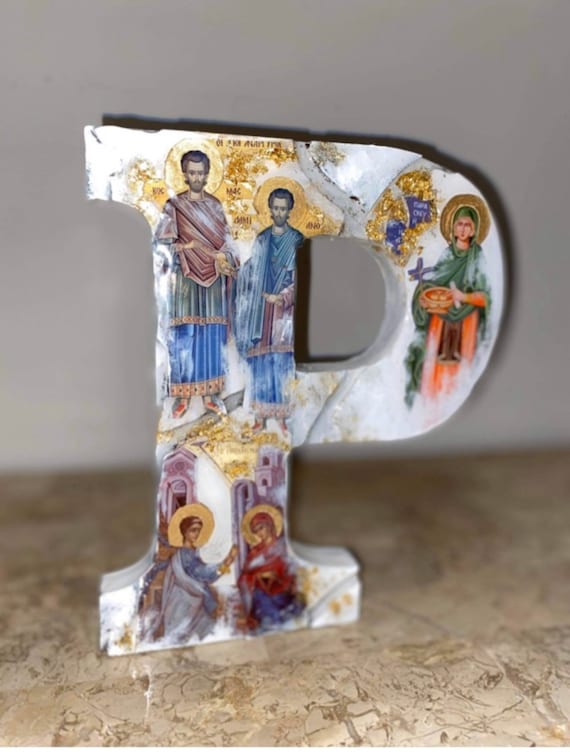 Multi Saint Letter Art Preligious Icon Custom Resin Catholic - Etsy