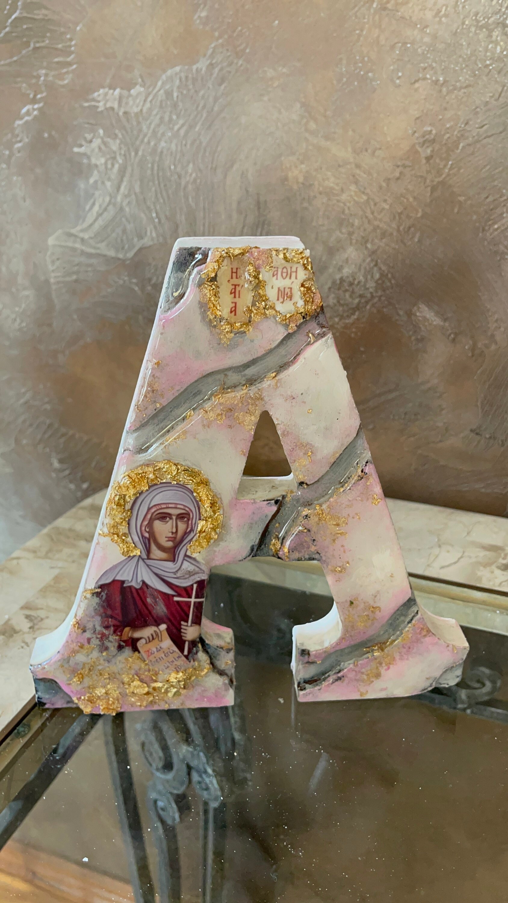 Saint Athina Letter A Art Religious Icon Custom Catholic Christian ...