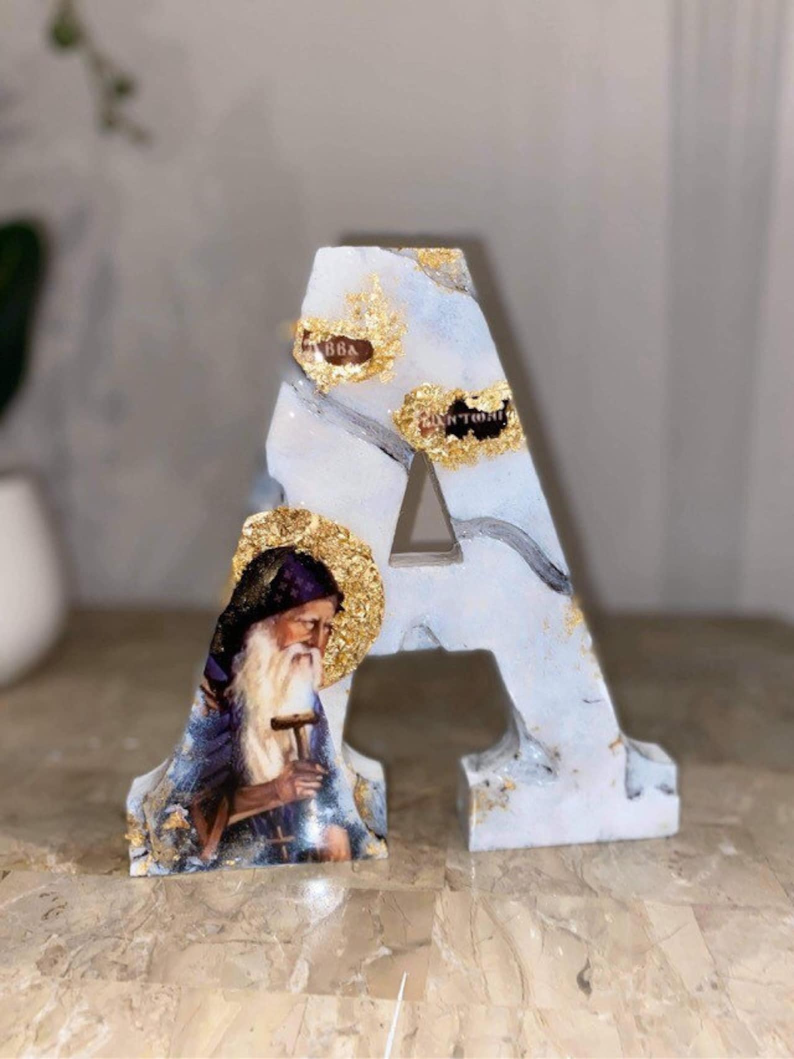 Religious Icon Letter Art Custom Letter and Saint Nativity | Etsy