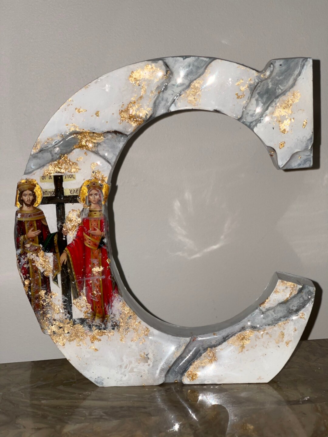 Saint Costantinos & Eleni Letter Art Creligious Icon Custom Catholic ...