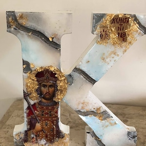 Religious Icon Letter Art Custom Letter and Saint Nativity Mother Mary ...