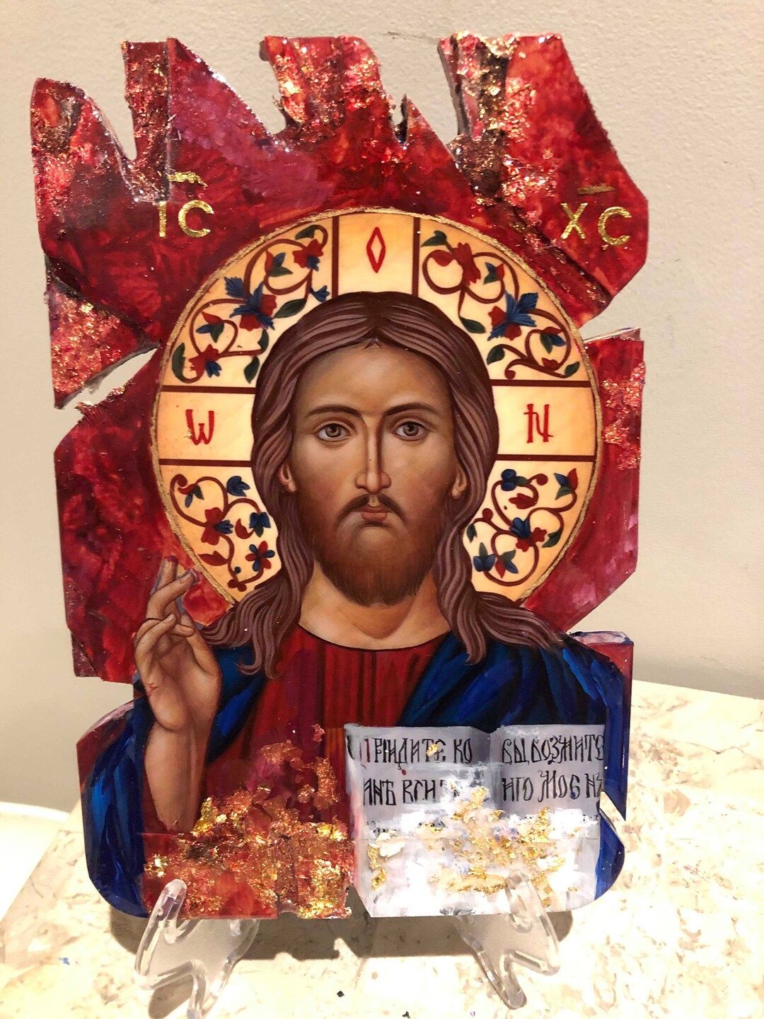 3d Religious Icons Jesus Christ Icon Art Handmade 1 off Piece - Etsy